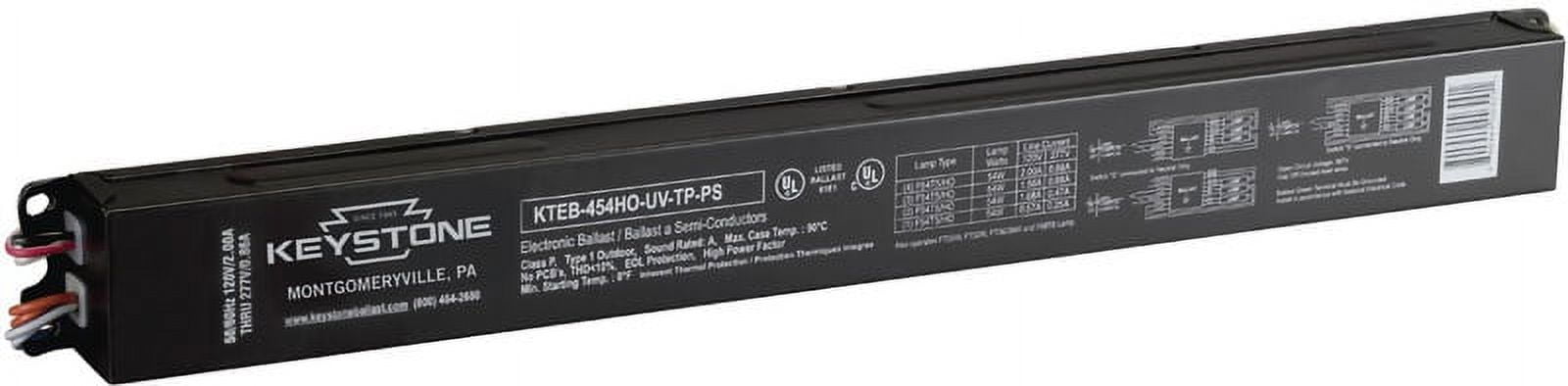 Keystone KTEB-454HO-UV-PS 4-Lamp 54 Watt T5HO Fluorescent Ballast - 120 ...