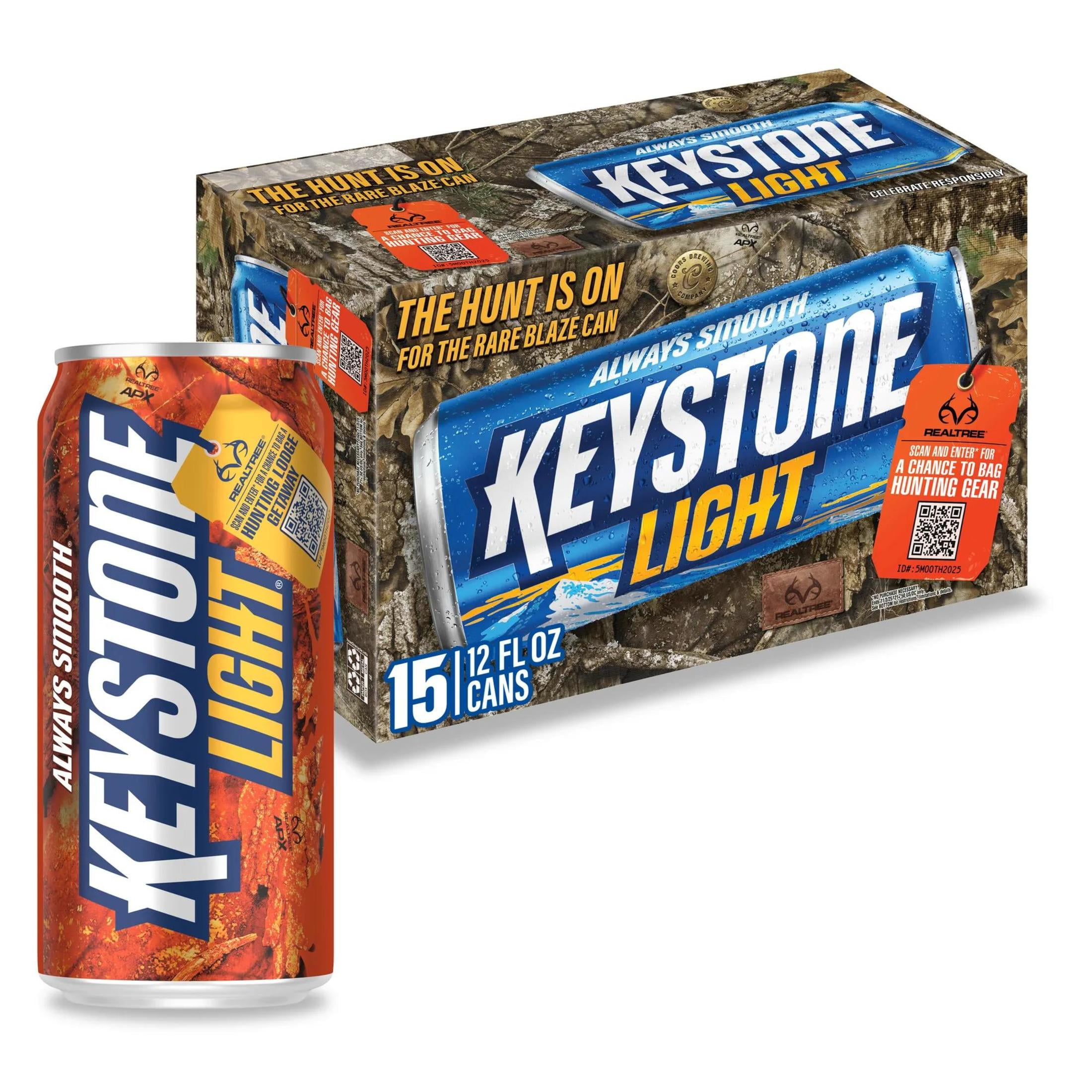 Keystone Light Beer, 15 Pack, 12 fl oz Aluminum Cans, 4.1% ABV, Light ...