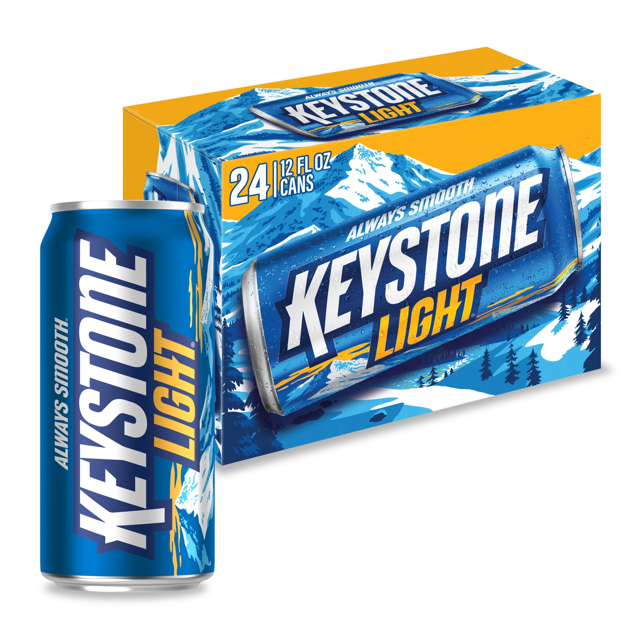 Keystone Light American Beer, 24 Pack, 12 fl oz Aluminum Cans, 4.1% ABV ...