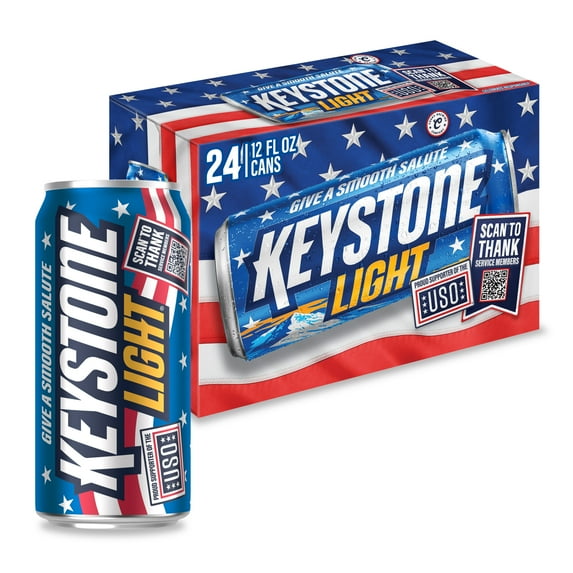 Keystone Light Beer, 24 Pack, 12 fl oz Aluminum Cans, 4.1% ABV ...