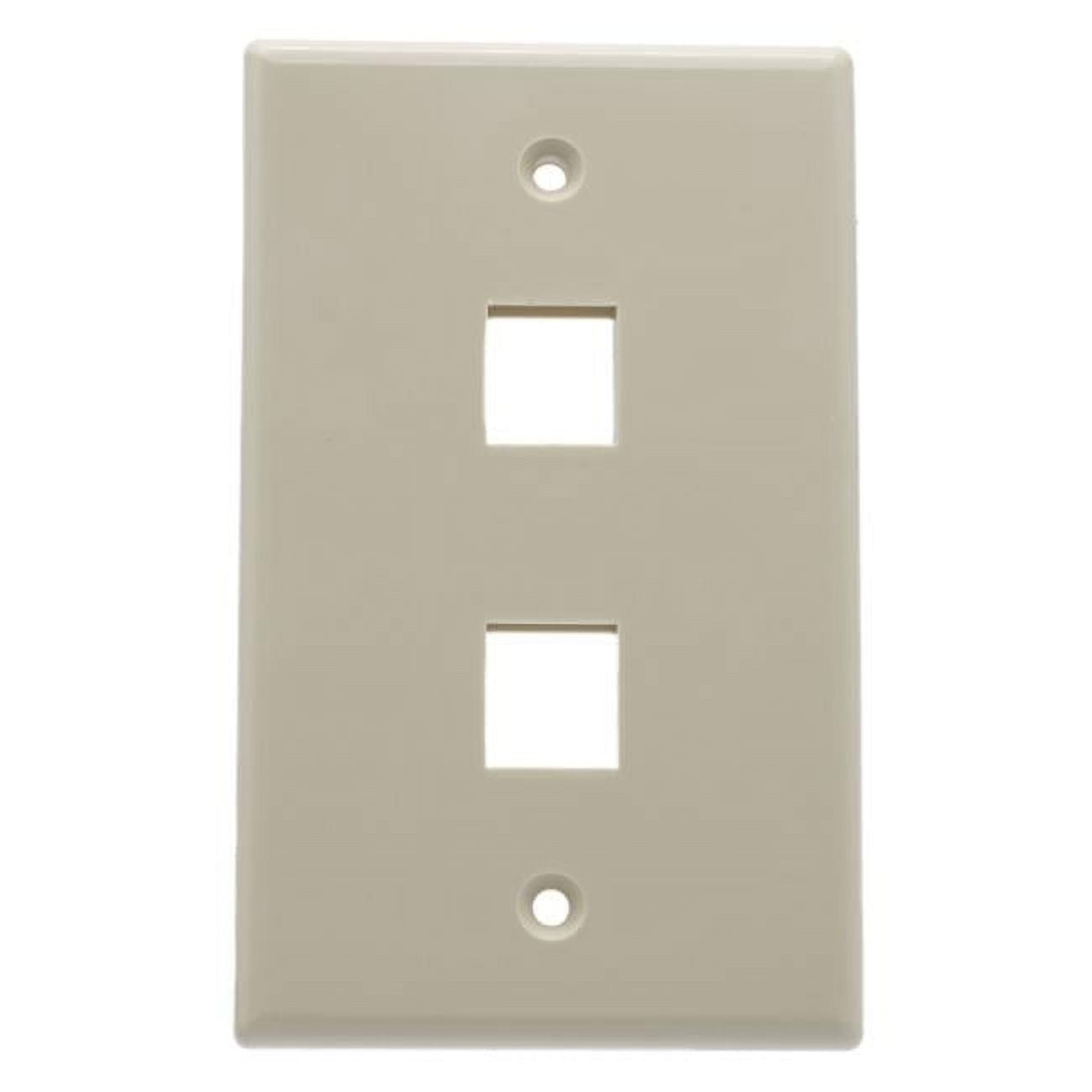 Keystone Single Gang 2 Port Wall Plate, Lite Almond - Walmart.com