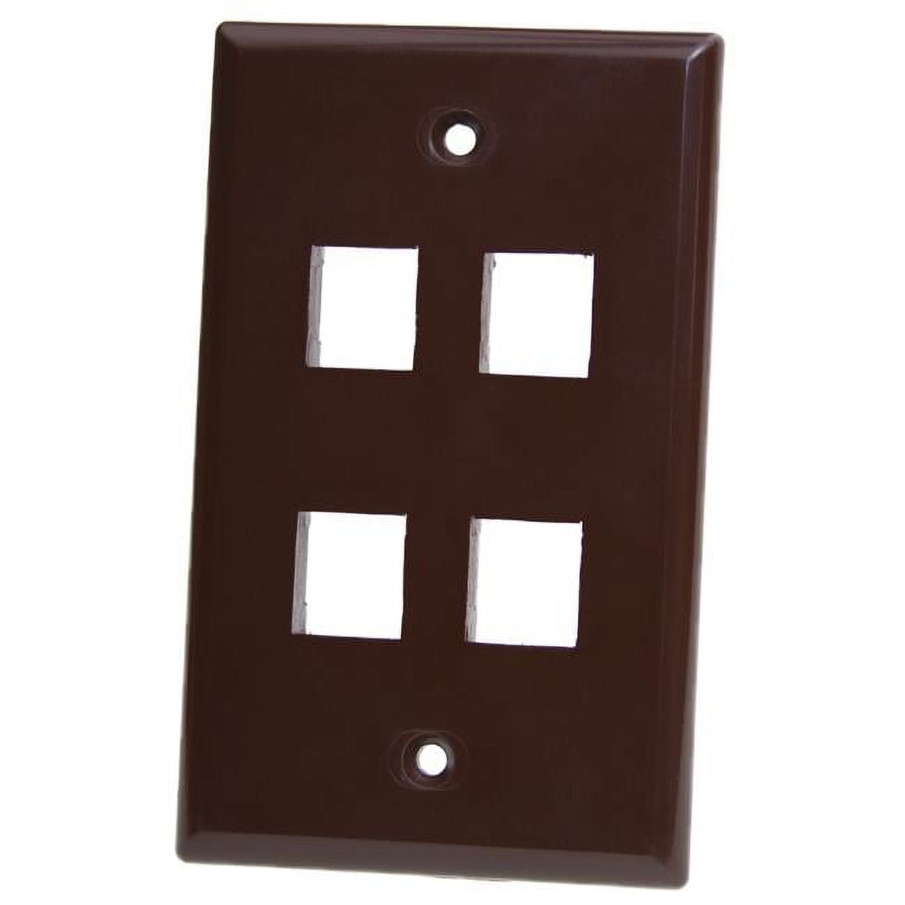 Keystone Single Gang 4 Port Wall Plate, Brown - Walmart.com