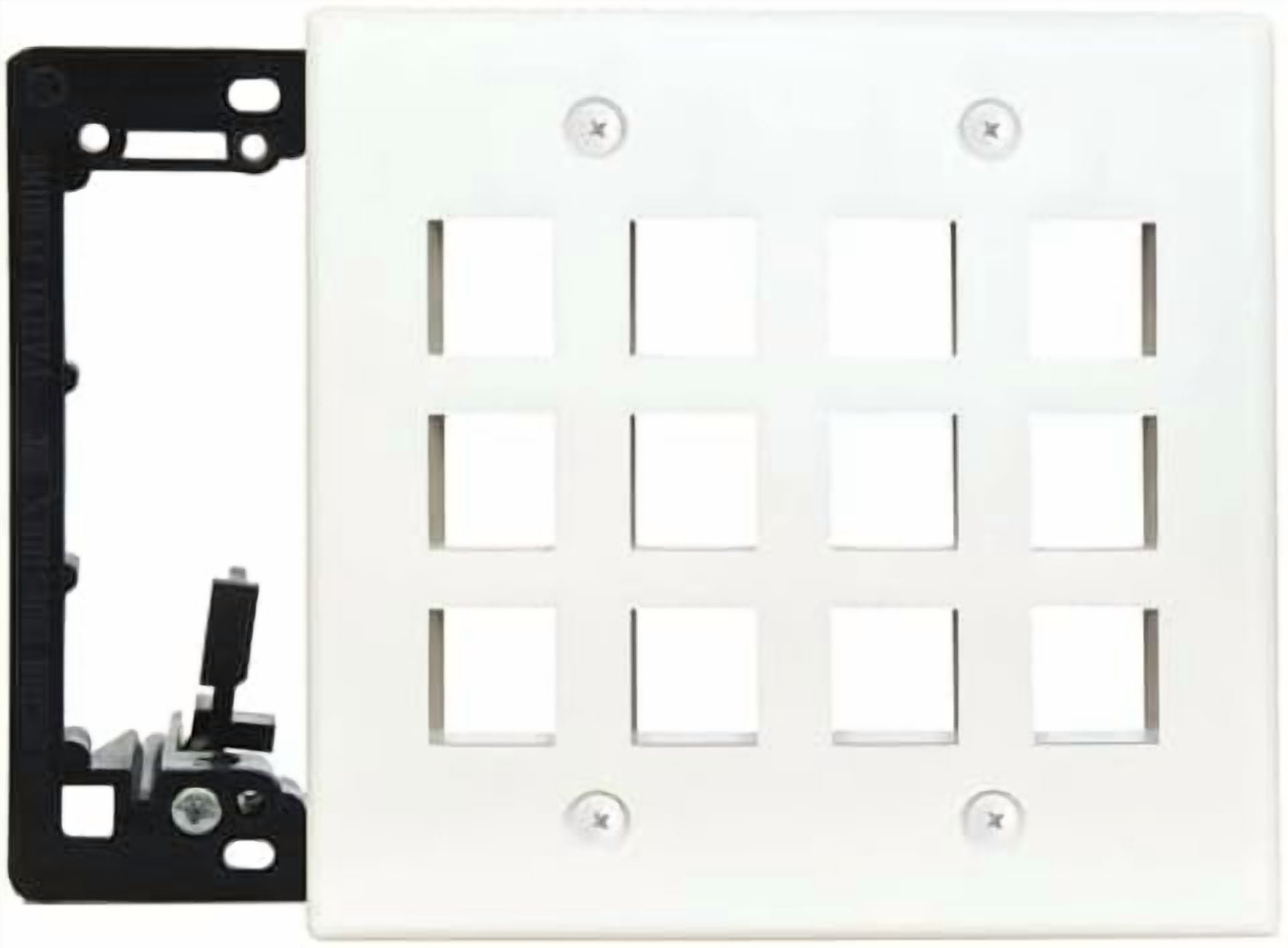 Keystone Wall Plate, 2 Gang Keystone Wall Plate, 12 Port Keystone Jack Wall Plate, Supports ...