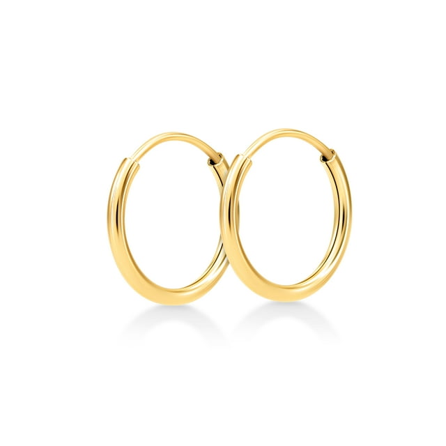 Kezef 14K Gold Hoop Earrings, Hypoallergenic Thin Endless Infinity Hoop ...