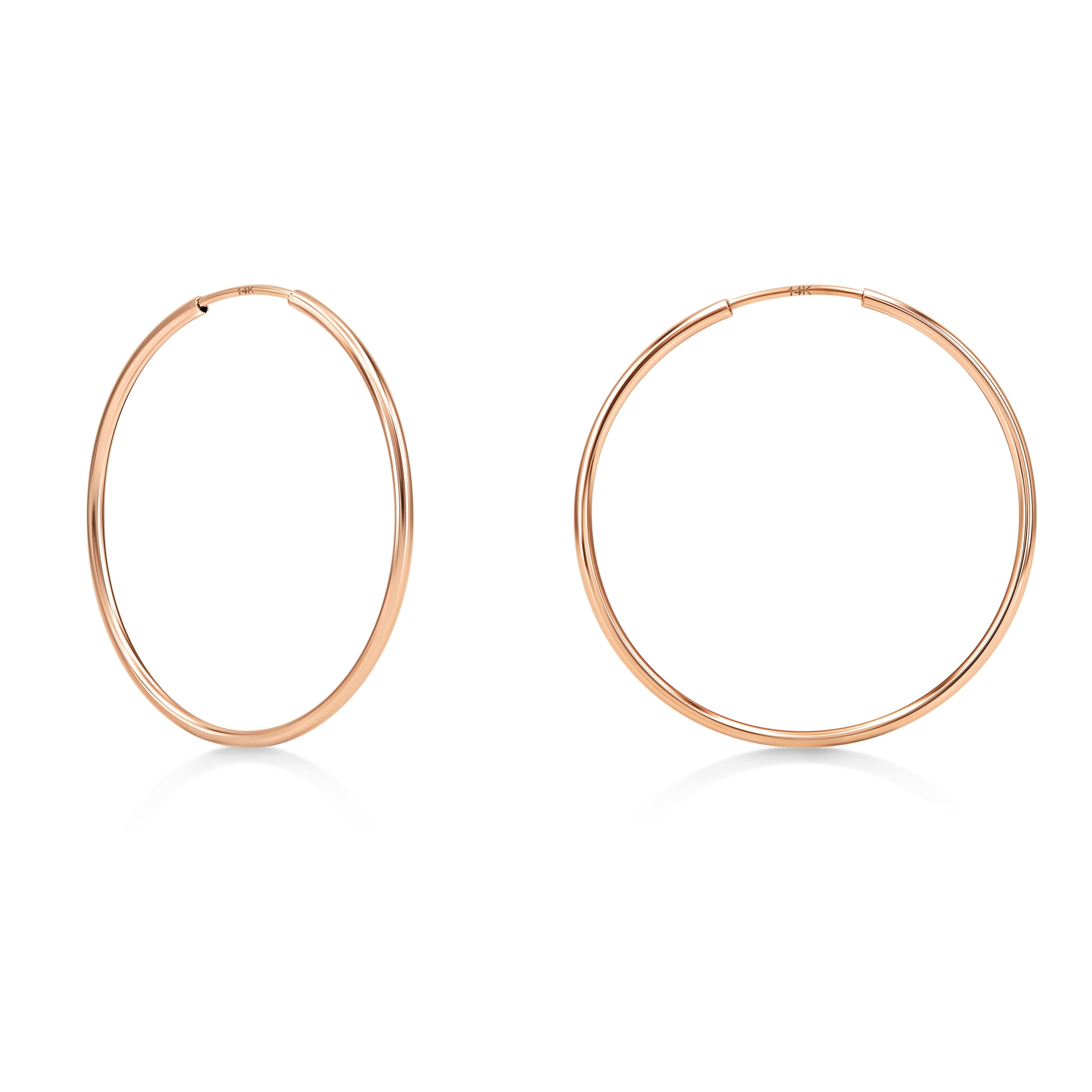 Kezef 14k Rose Gold Hoop Earrings - Endless Hoop Earrings for Women and ...