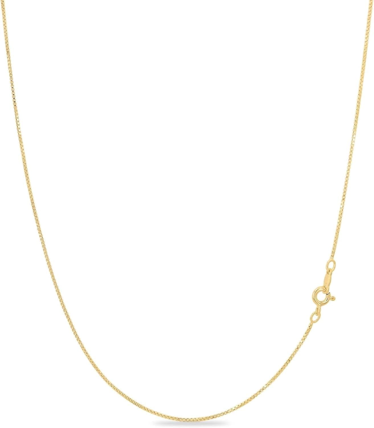 Kezef 18K Gold Plated Sterling Silver Necklace - 1mm Box Chain ...