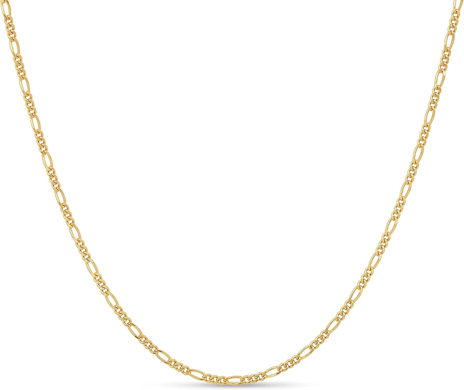 Kezef Gold Plated Sterling Silver 6 Gauge, 2.25mm Figaro Chain 36" Inch ...