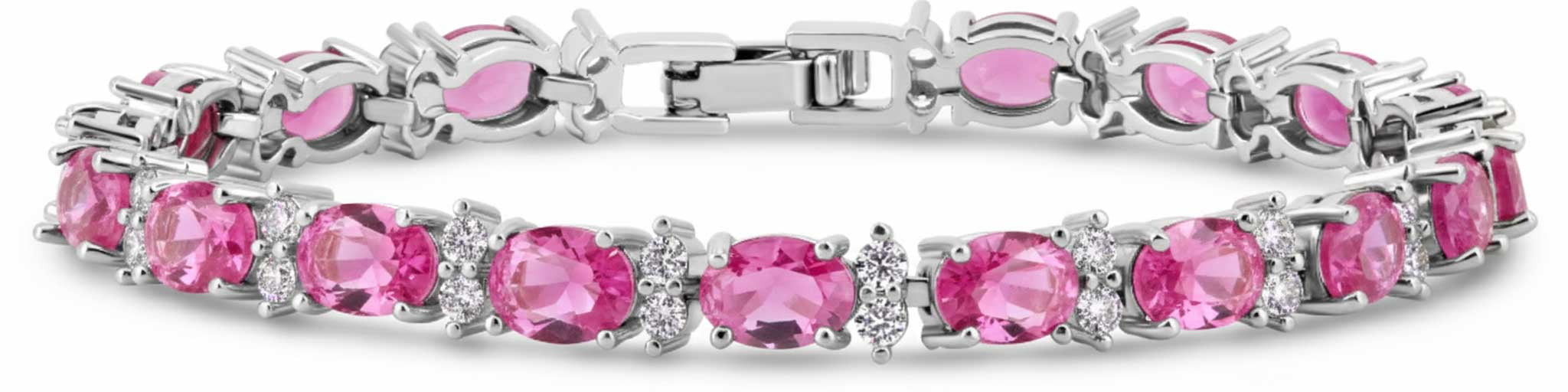 KEZEF Elegant Cubic Zirconia Tennis Bracelet for Women - Silver Plated ...