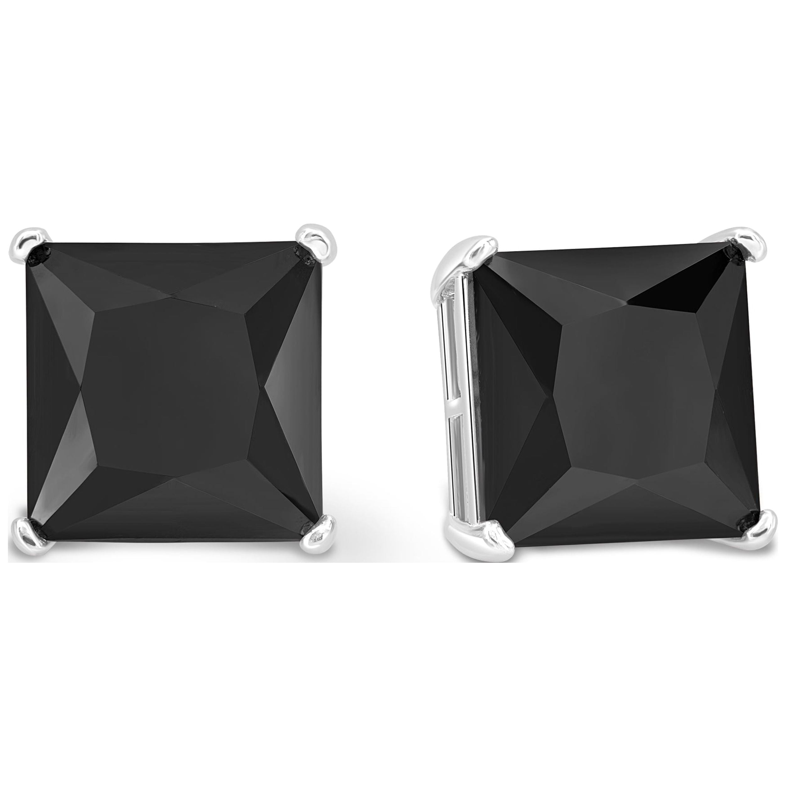 Kezef Square 10x10 Post Basket Ear Black CZ - 925 + Ecoat - Walmart.com