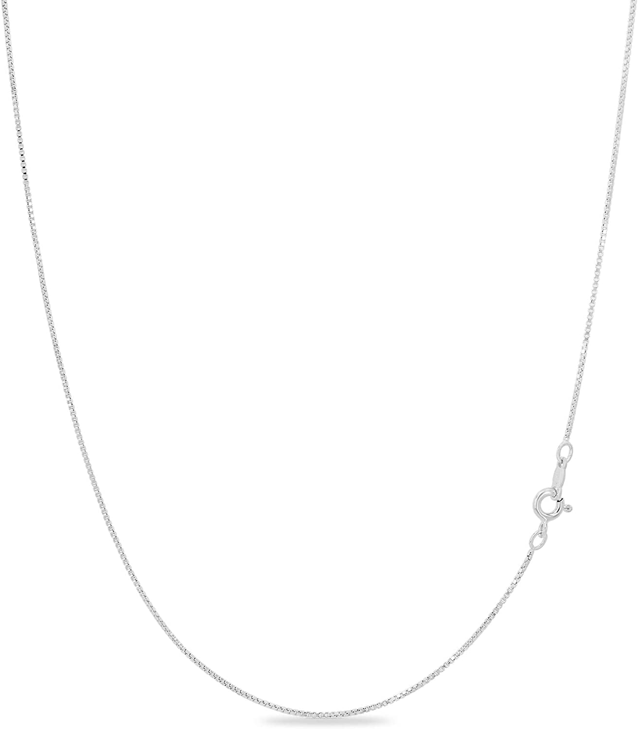 Kezef Sterling Silver Necklace, 1mm Box Chain, Hypoallergenic, 38 inch ...