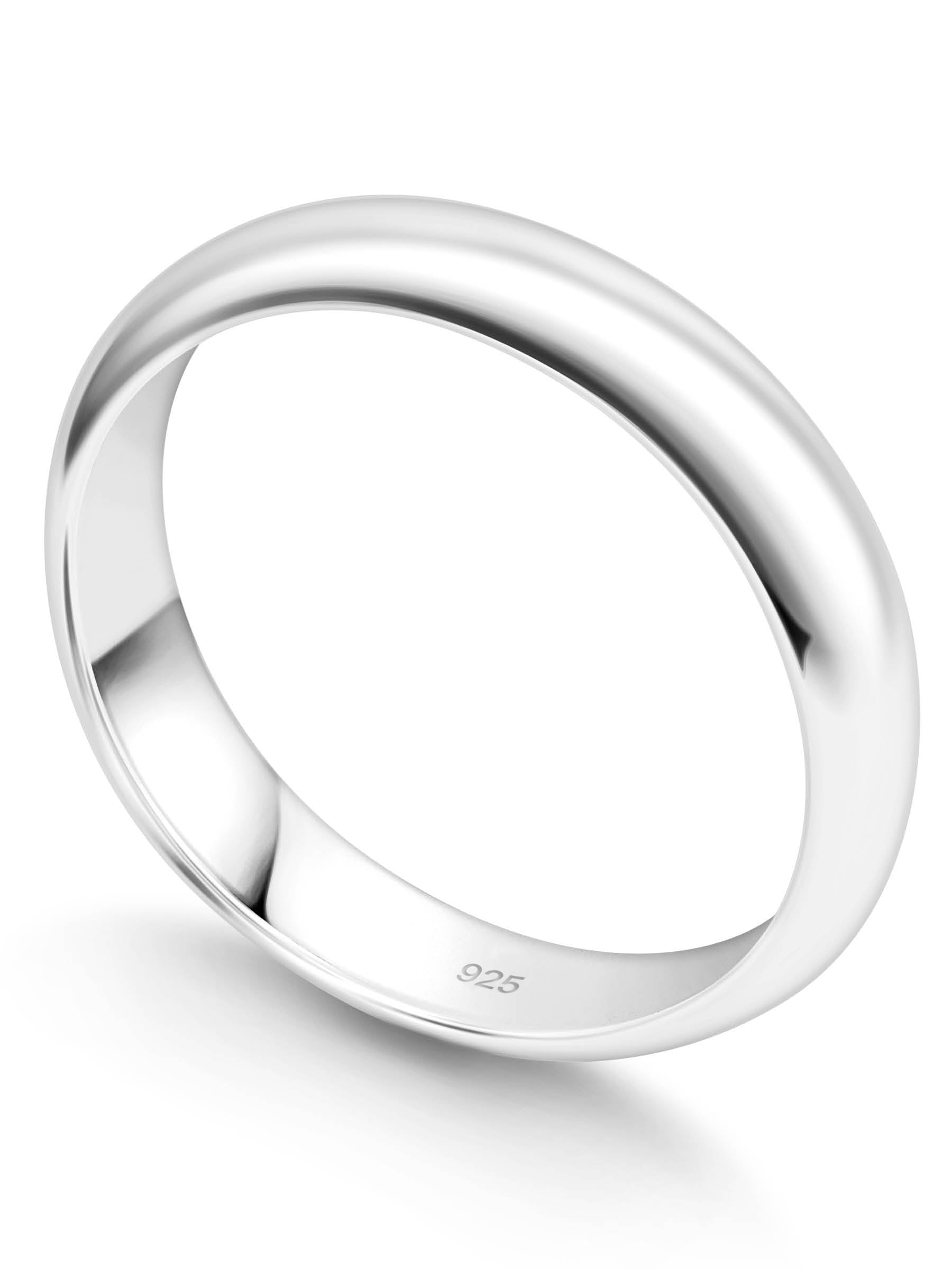 Kezef Sterling Silver Wedding Band Ring for Men and Women – Wedding Bands for Her, 4mm Width ...