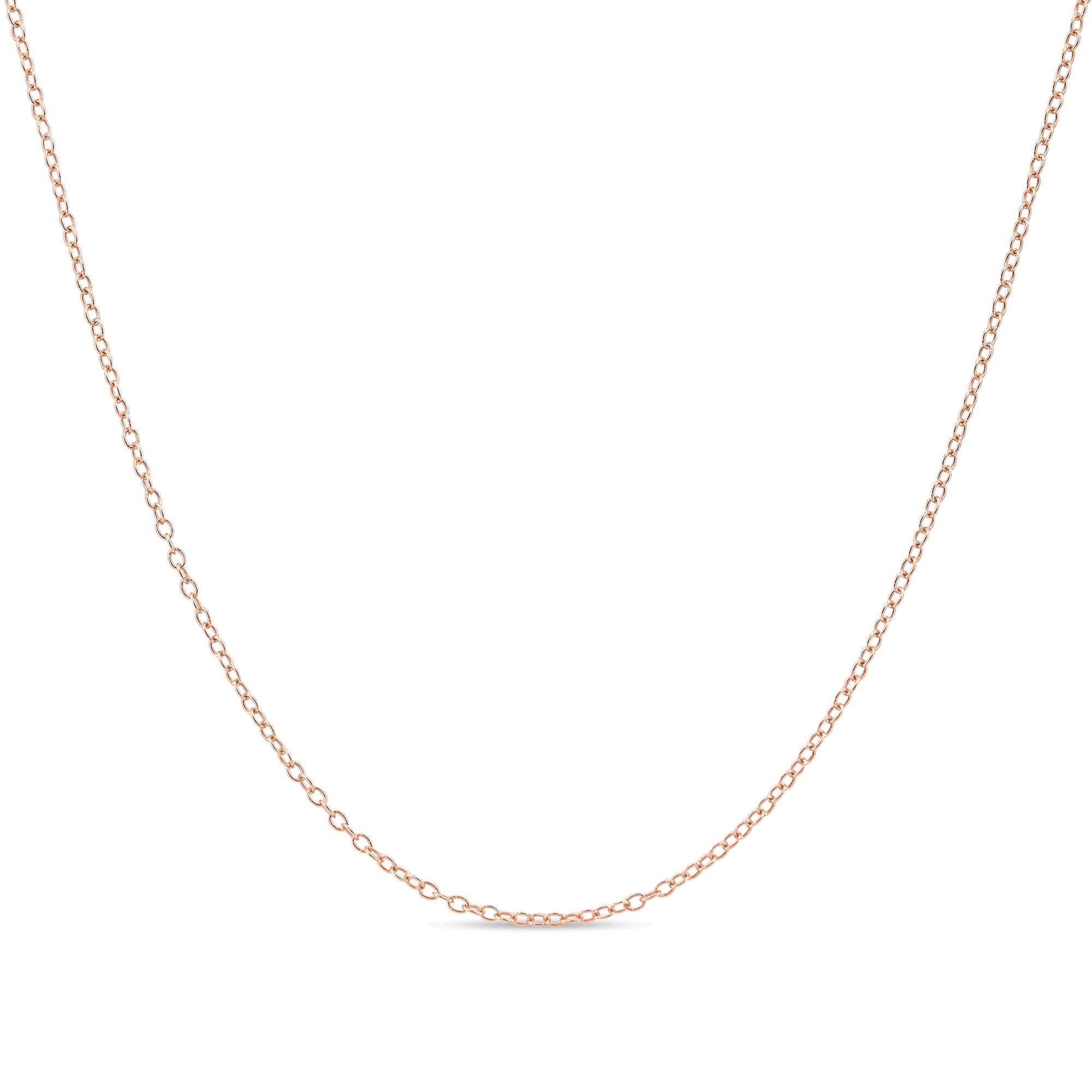 Kezef Women's Cable Chain Necklace Sterling Silver 1.3mm Rose Gold ...