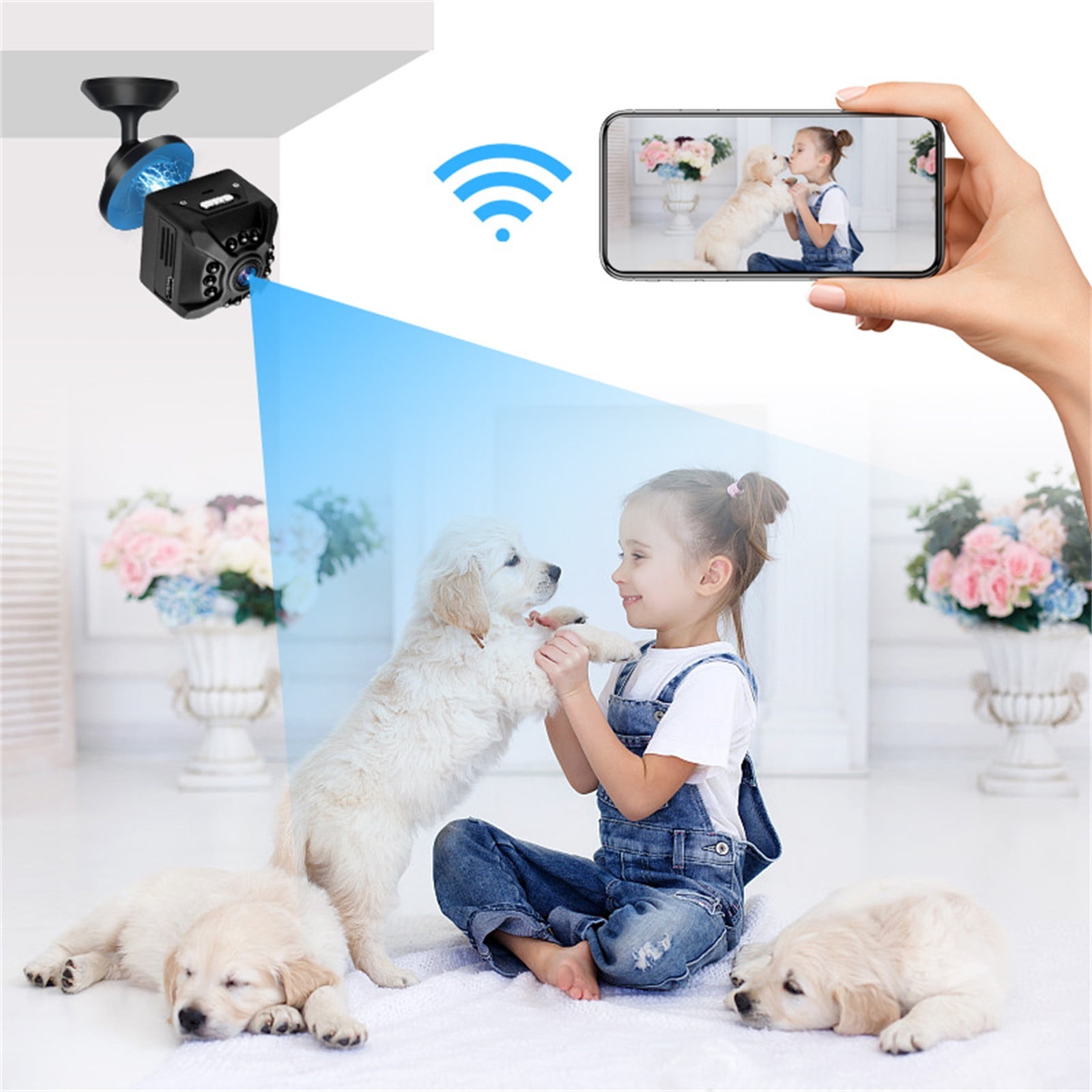 Kezqiaxn 1080P Indoor Security Camera for Home With Wireless WiFi Live ...