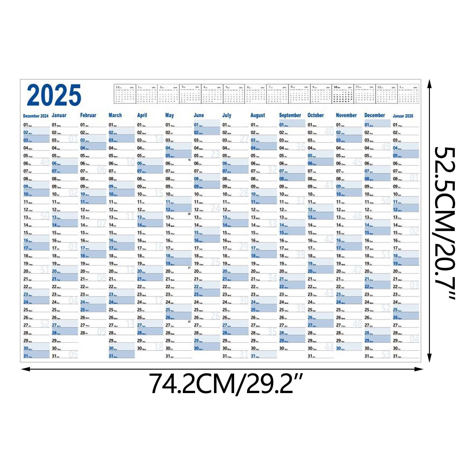 Kezqiaxn 2025 Wall Calendars, 366 Day Poster Calendar Yearly Monthly ...