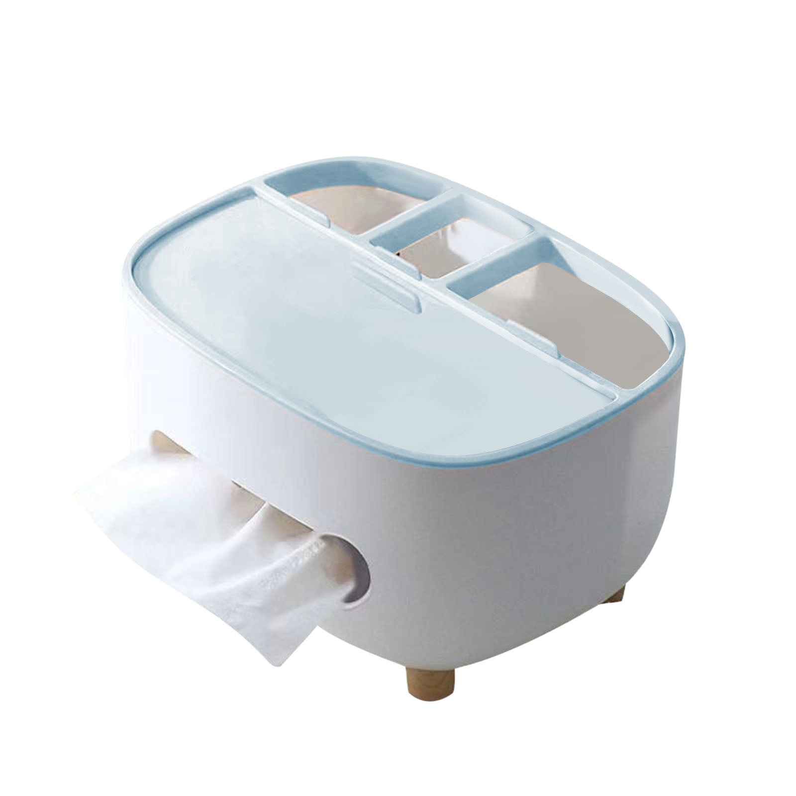 Kezqiaxn Acrylic Tissue Box with Storage Rack Desktop Paper Towel Boxes ...