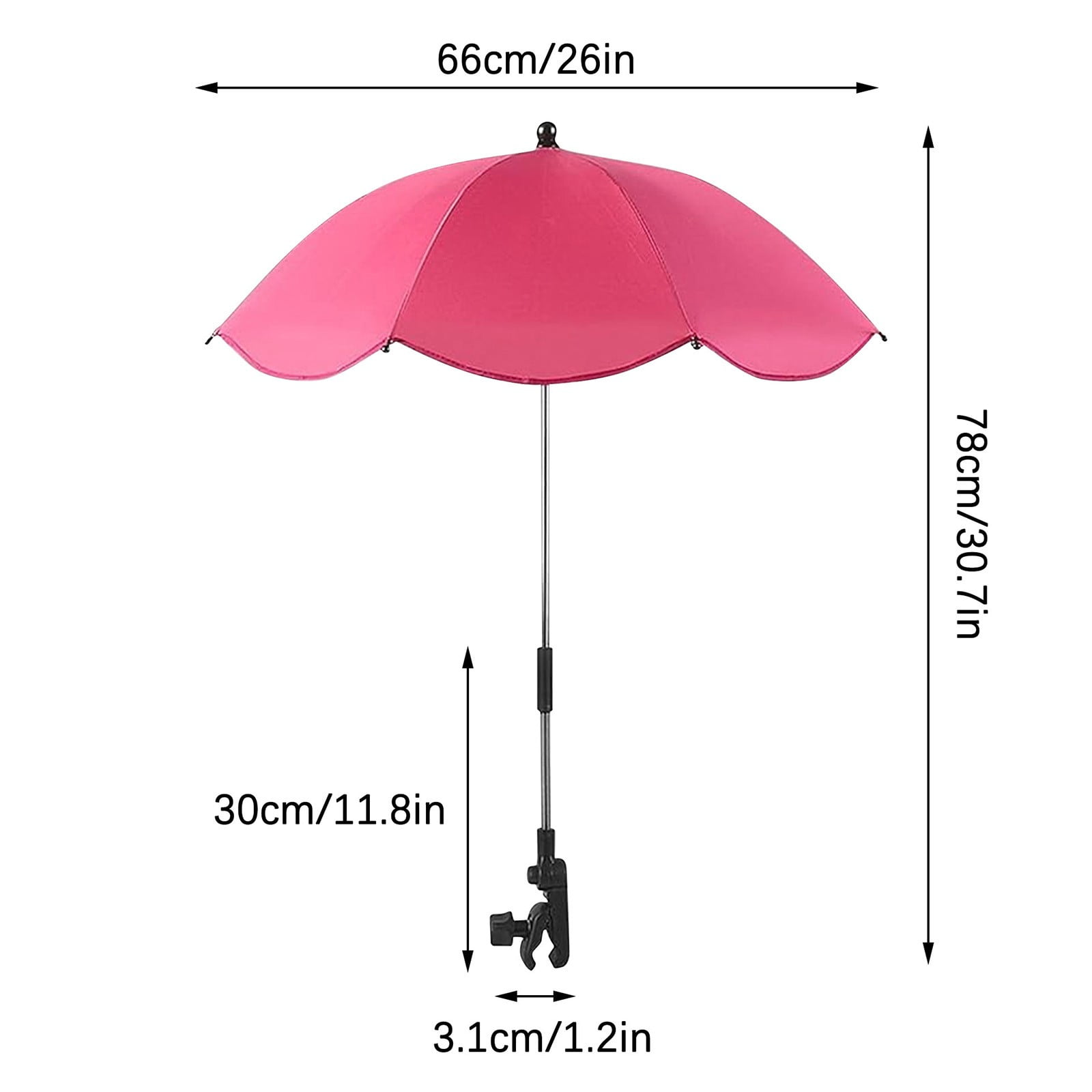 Kezqiaxn Baby Stroller Parasol with Clamp Toddler Umbrella Stroller ...