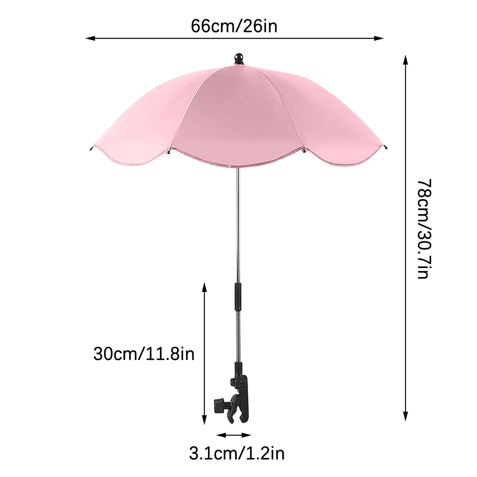 Kezqiaxn Beach Umbrella with Clamp, Toddler Umbrella Stroller Parasol ...