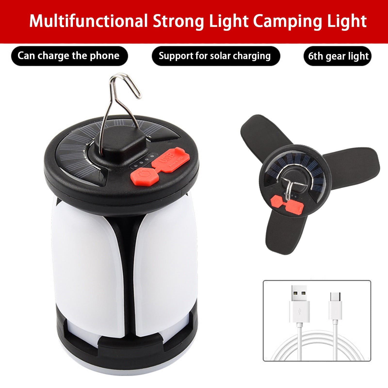Kezqiaxn Camping Flashlight Clearance, USB Solar Camping Light ...