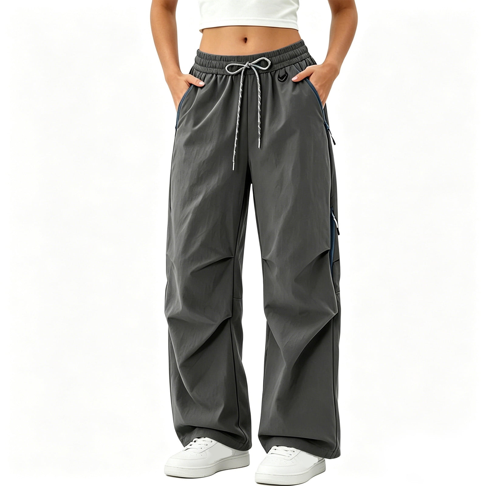 Kezqiaxn Cargo Pants Women Summer Elastic Waist Windproof Lightweight ...