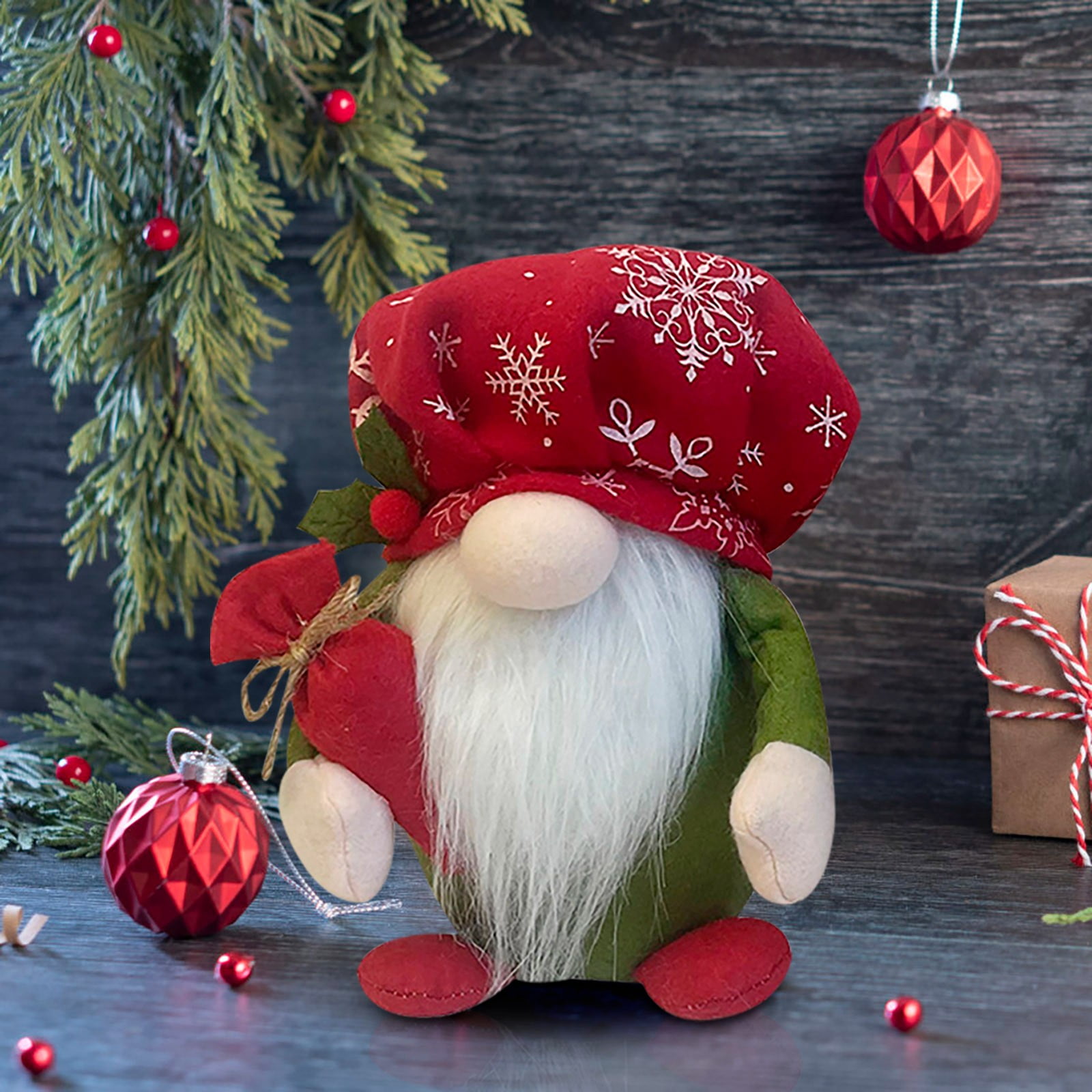Kezqiaxn Christmas Decorations Indoor, Apples Gnomes Plush Ornaments ...