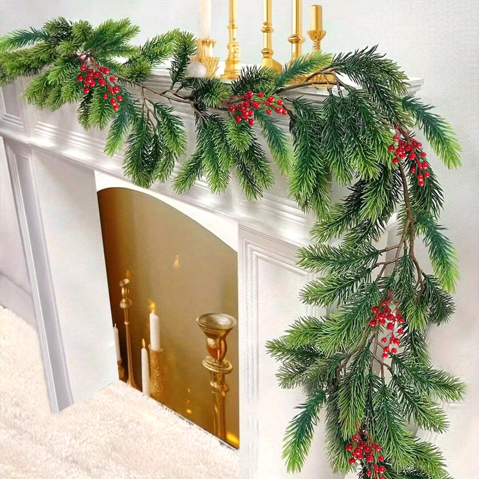 Kezqiaxn Christmas Garland Clearance, 5.91Ft Christmas Norfolk Pines ...