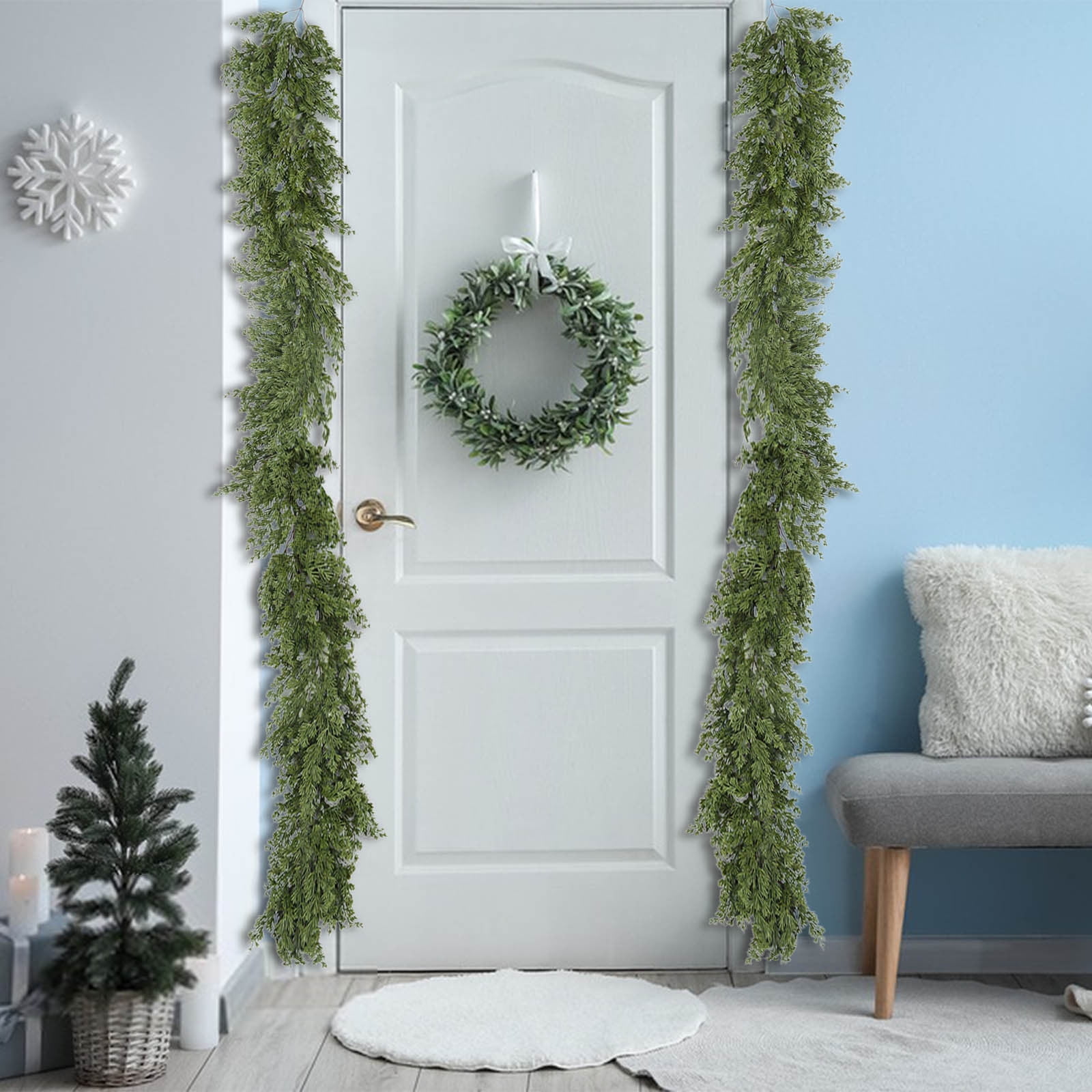 Kezqiaxn Christmas Garland Clearance, 6.56Ft Outdoor Christmas Garlands ...