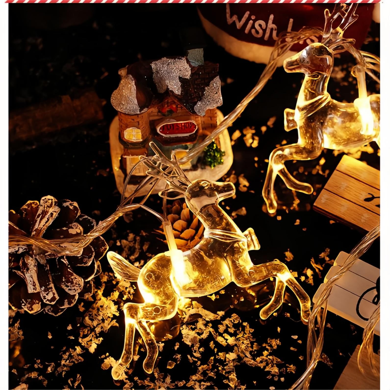 Kezqiaxn Christmas Lights Clearance, 4.9Ft Clear Reindeer String Lights ...
