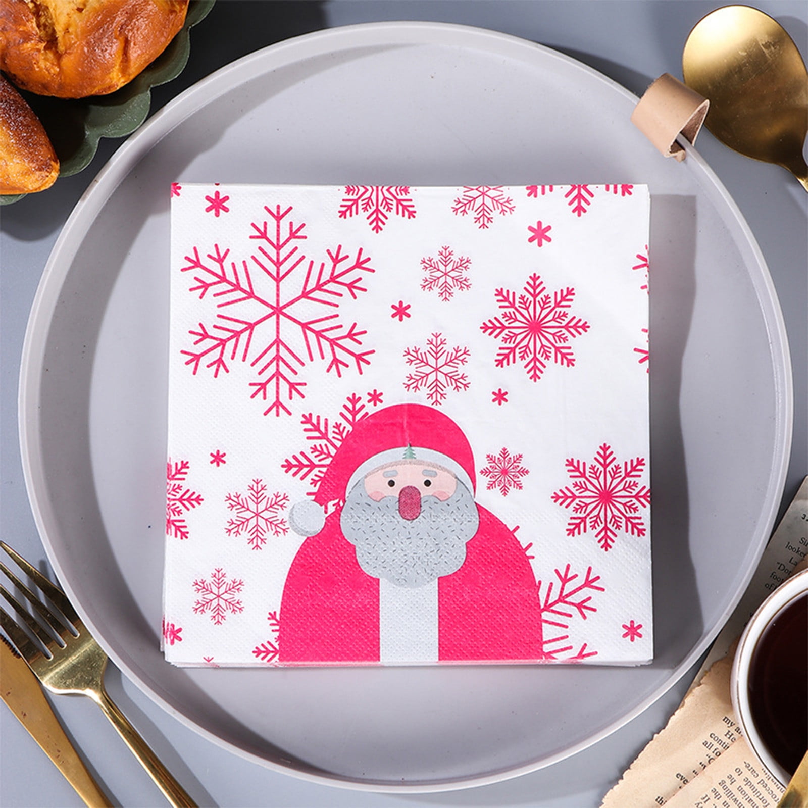 Kezqiaxn Christmas Napkins Clearance, Cute Santa Napkins Disposable ...