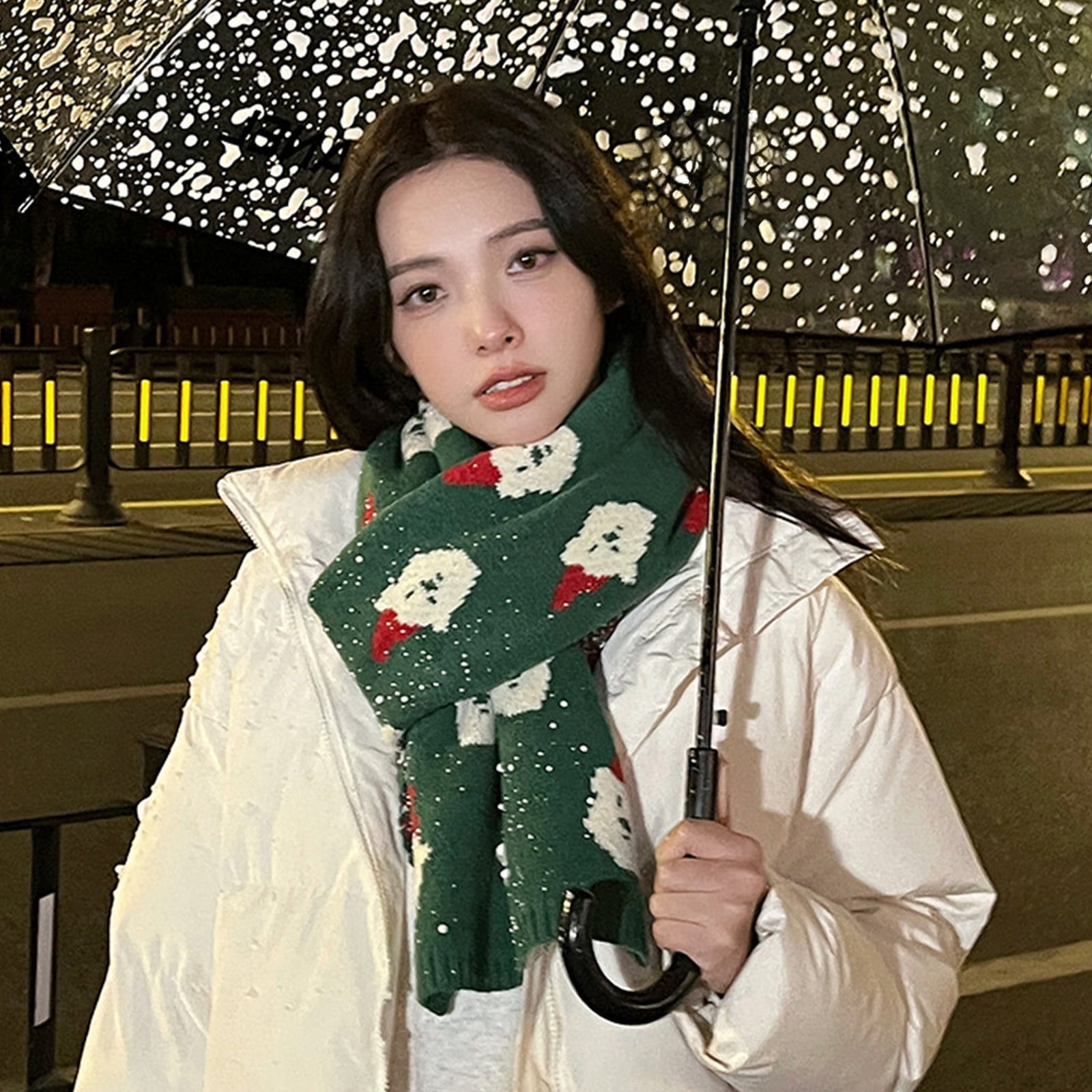 Kezqiaxn Christmas Scarf for Women Clearance, 66.93In Snowman Knitted ...
