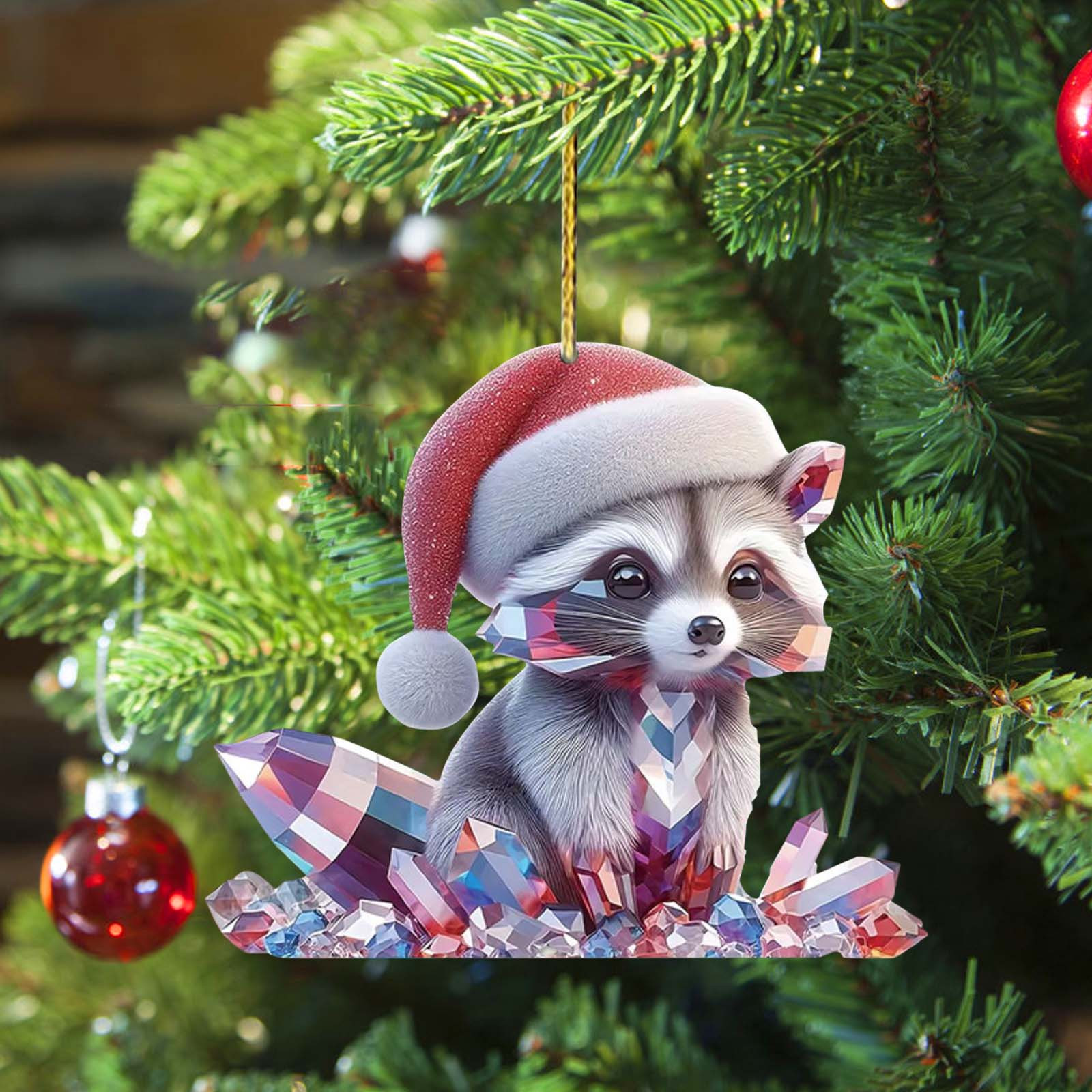 Kezqiaxn Christmas Tree Ornaments, Crystal Christmas Tree Decorations ...