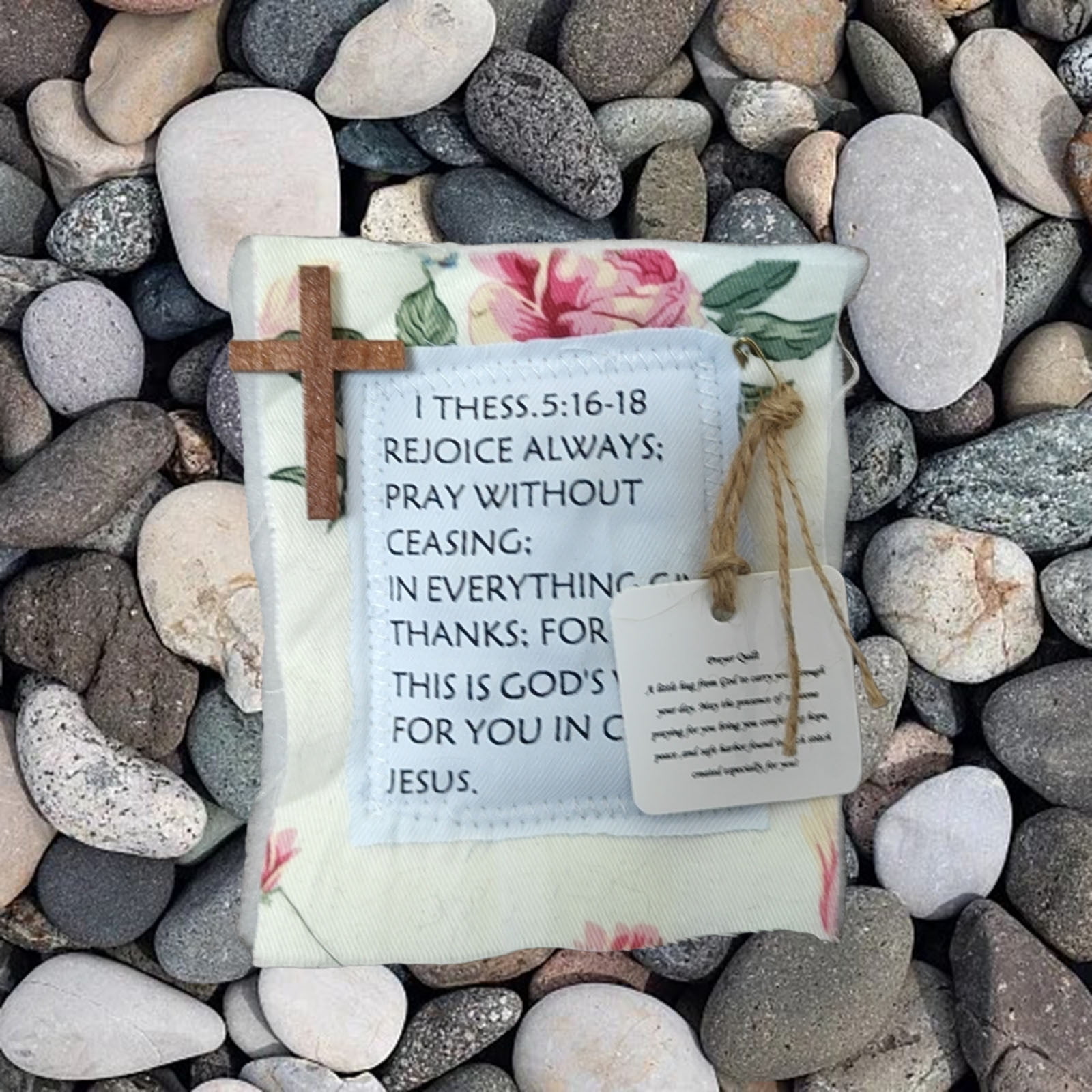 Kezqiaxn Colorful Pocket Prayer Blanket, Prayers Quilts with Crucifix ...