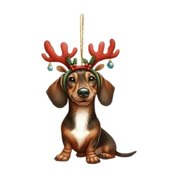 Acrylic Christmas Dachshund Ornaments, Funny Dog Christmas Tree ...
