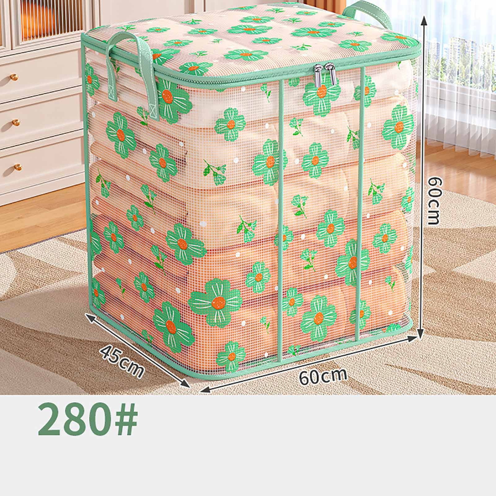 Kezqiaxn Double Zipper Clothing Storage Bags, Flower Printed ...