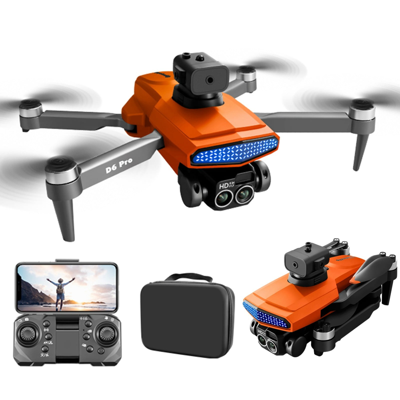 Kezqiaxn Drones for Adults, Dual-Camera Folding UAV 4K HD Aerial ...