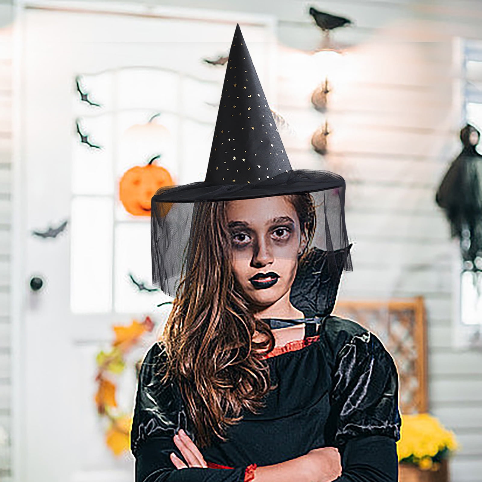Kezqiaxn Halloween Women Witch Hats,Halloween Party Supplies Witches ...