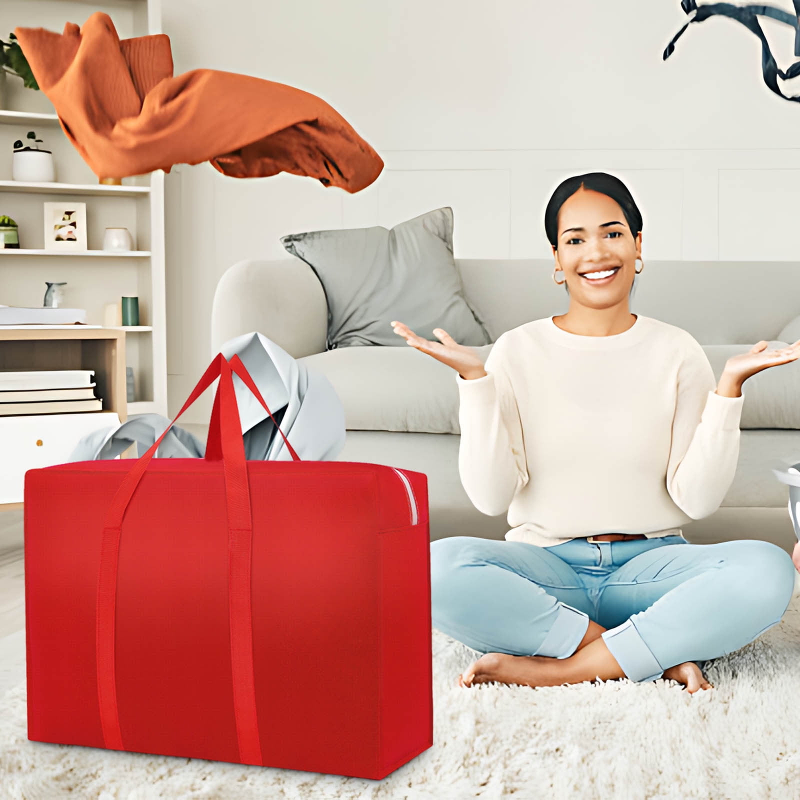 Kezqiaxn Heavy Duty Storage Bags for Clothes, Extra Large Capacity ...