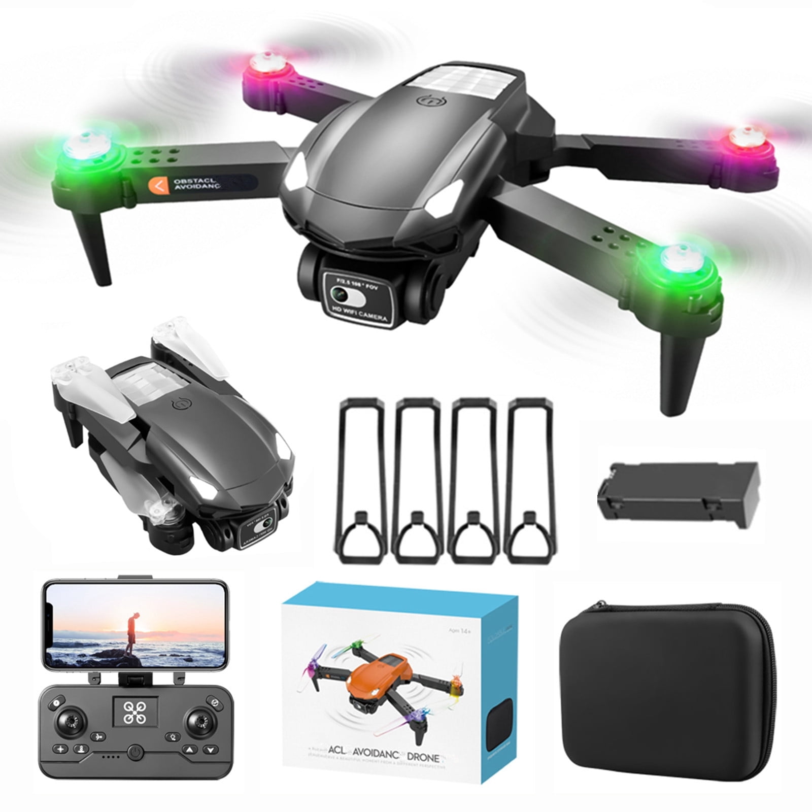 Kezqiaxn Helicopter Toy, Mini Camera Drone Folding UAV 4K HD Aerial ...