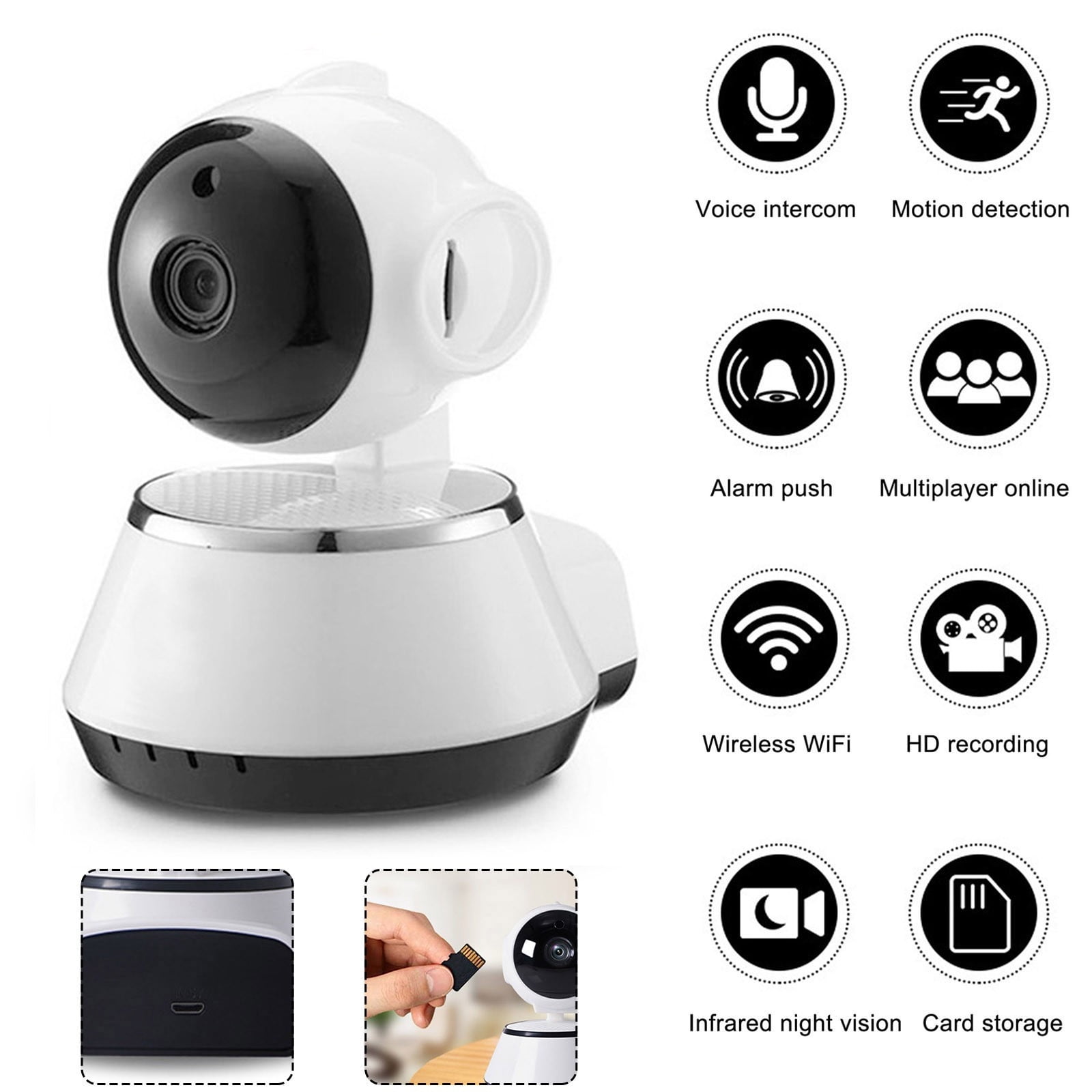 Kezqiaxn Indoor Surveillance Camera Wireless, Wireless Webcam Pan Tilt ...