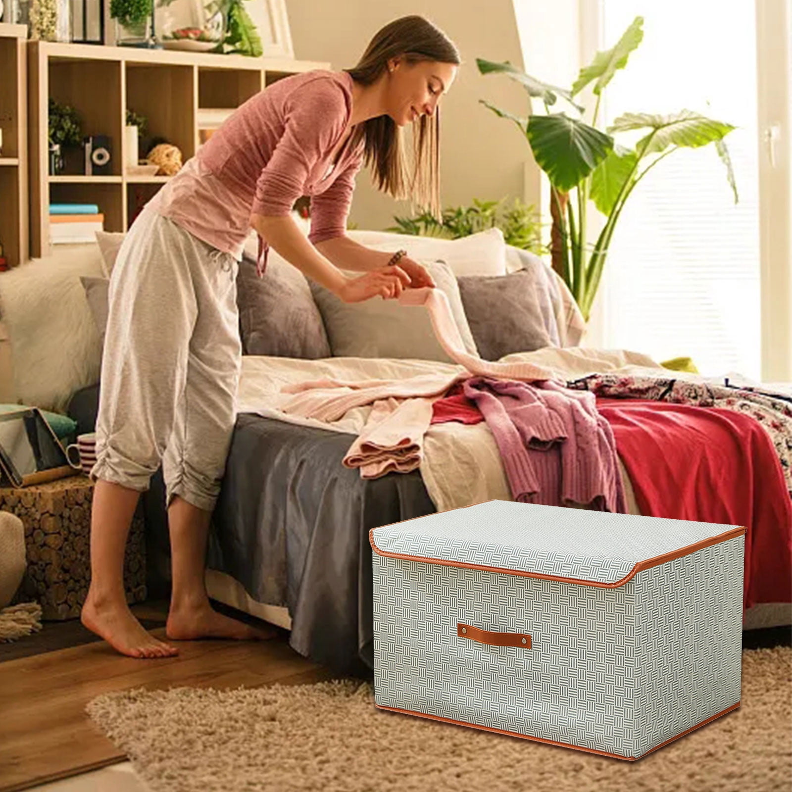 Kezqiaxn Organizer and Storage Clearance, Connected Lid Storage Box ...