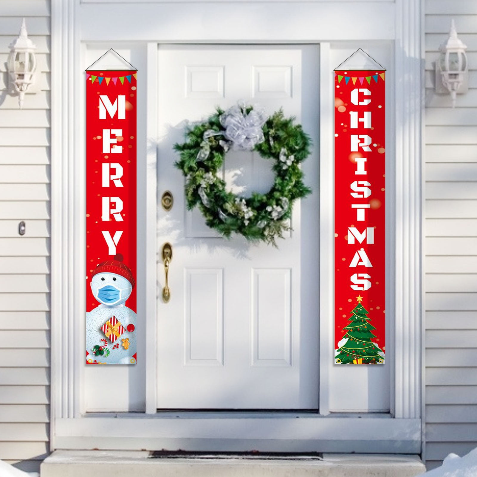 Kezqiaxn Outdoor Christmas Decorations, 180x31cm Christmas Porch Sign ...