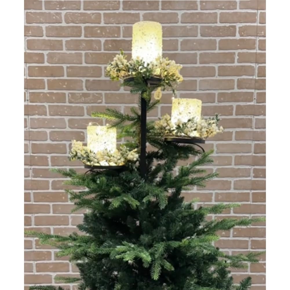 Kezqiaxn Outdoor Christmas Decorations, Black Triples Tree Topper ...