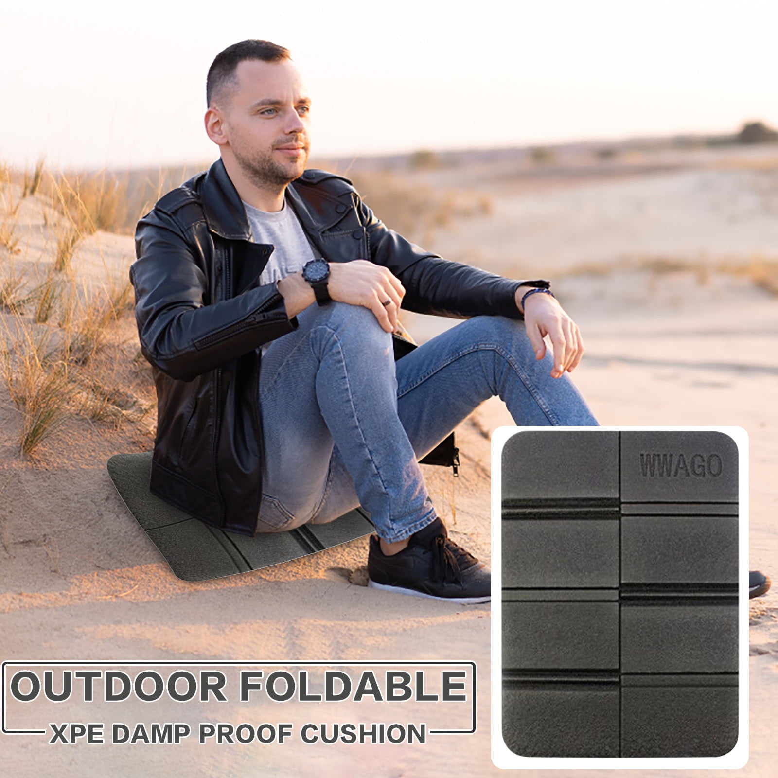 Kezqiaxn Outdoor Seat Cushion Folding Memory Foam Seat Cushion Portable ...