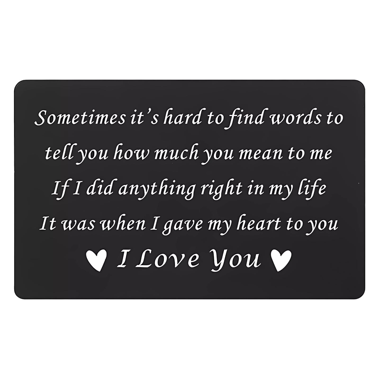 Kezqiaxn Personalized Engraved Message Metal Card for Men, Valentines ...