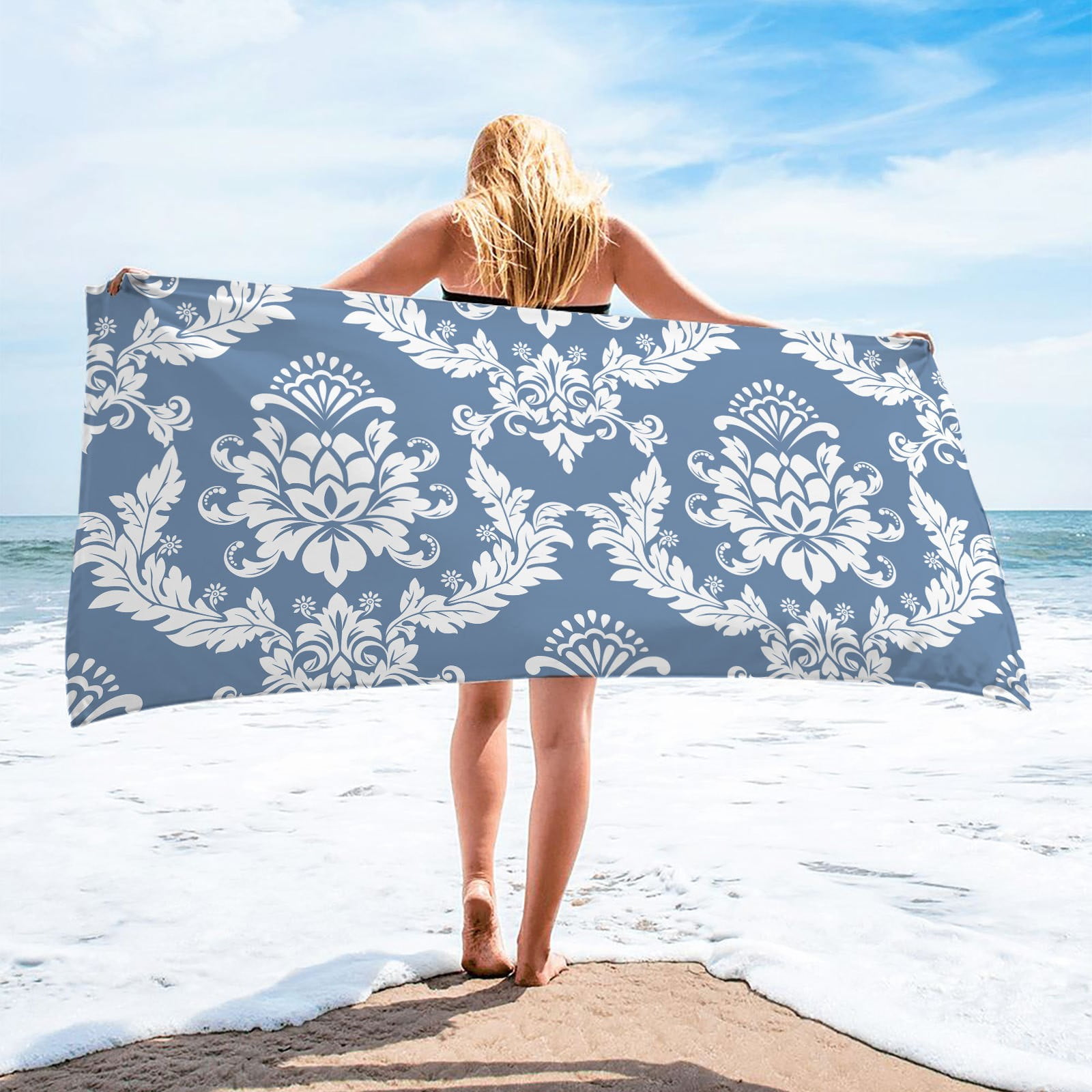 Kezqiaxn Personalized Feathers Design Beach Towels, Microfiber Beach ...