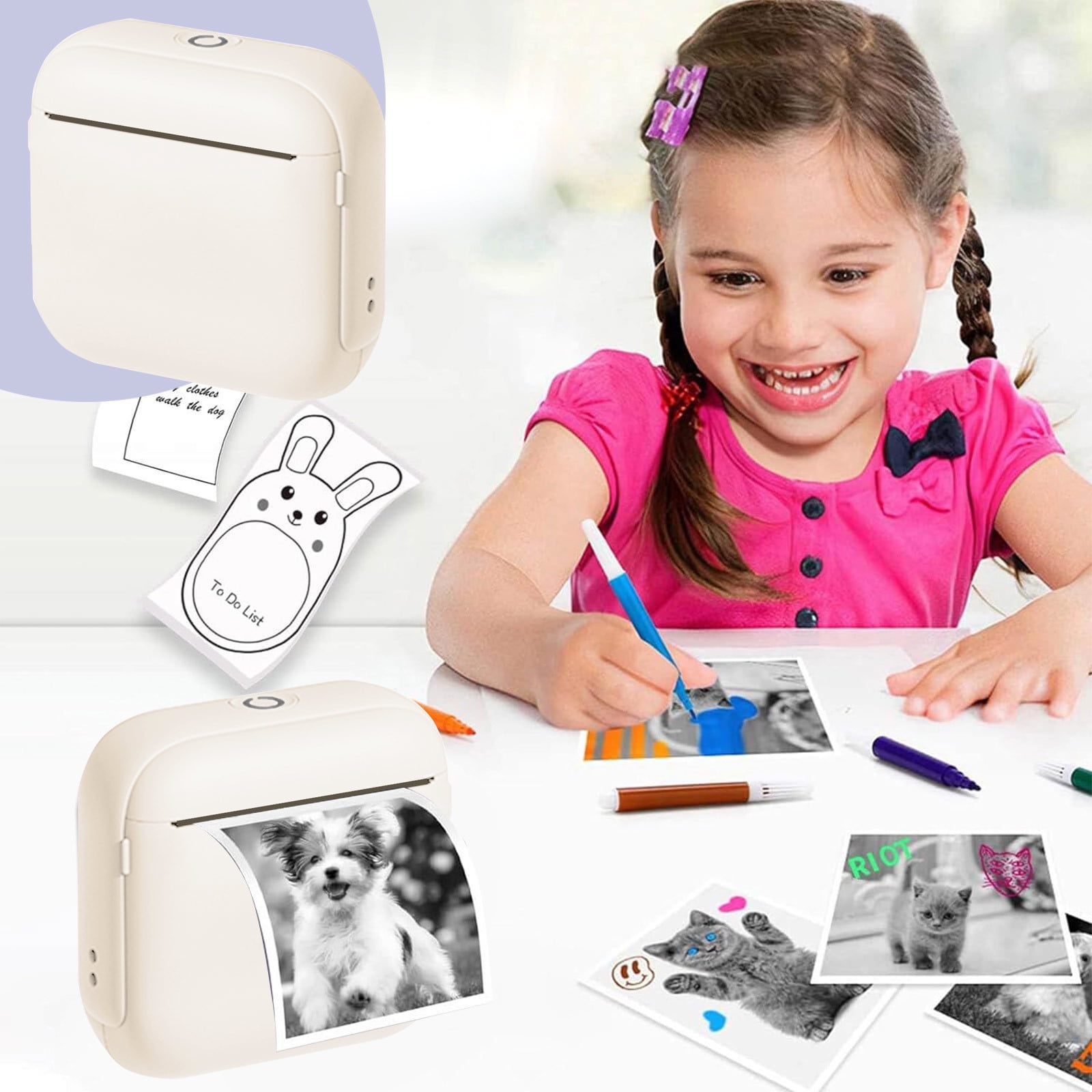 Kezqiaxn Photo Printers for Home Use, Portable Thermal Label Printers ...