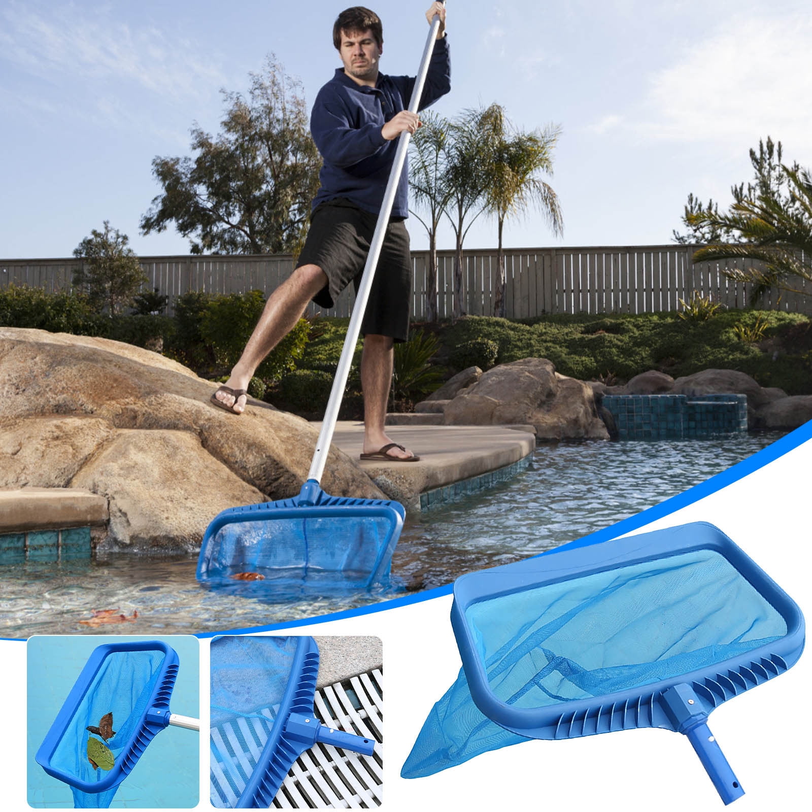 Kezqiaxn Pool Leaf Skimmer Swimming Net for Pool Fishing Net Swimming ...