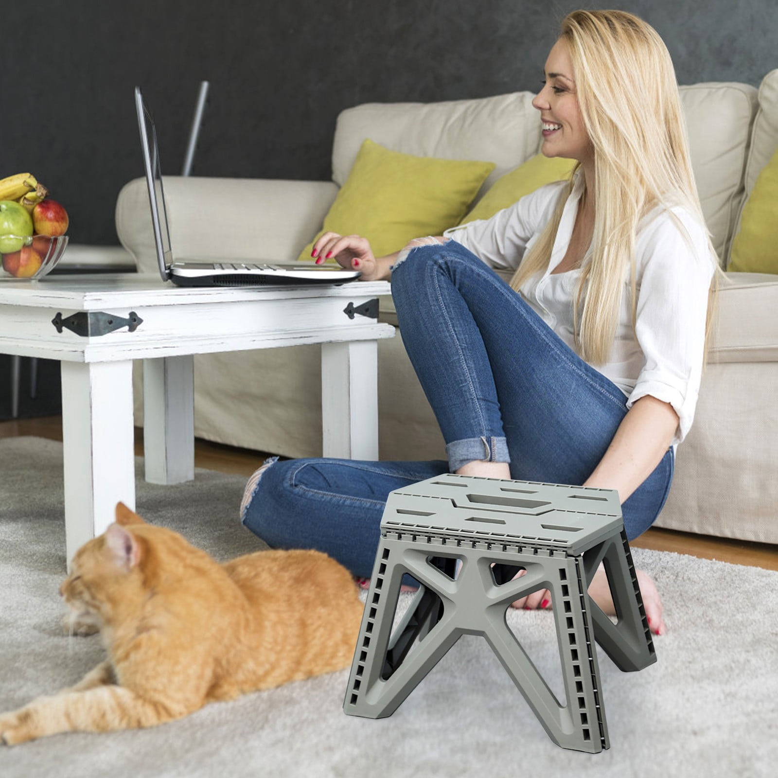 Kezqiaxn Portable Foldable Stools Clearance, Outdoor Step Stool for ...