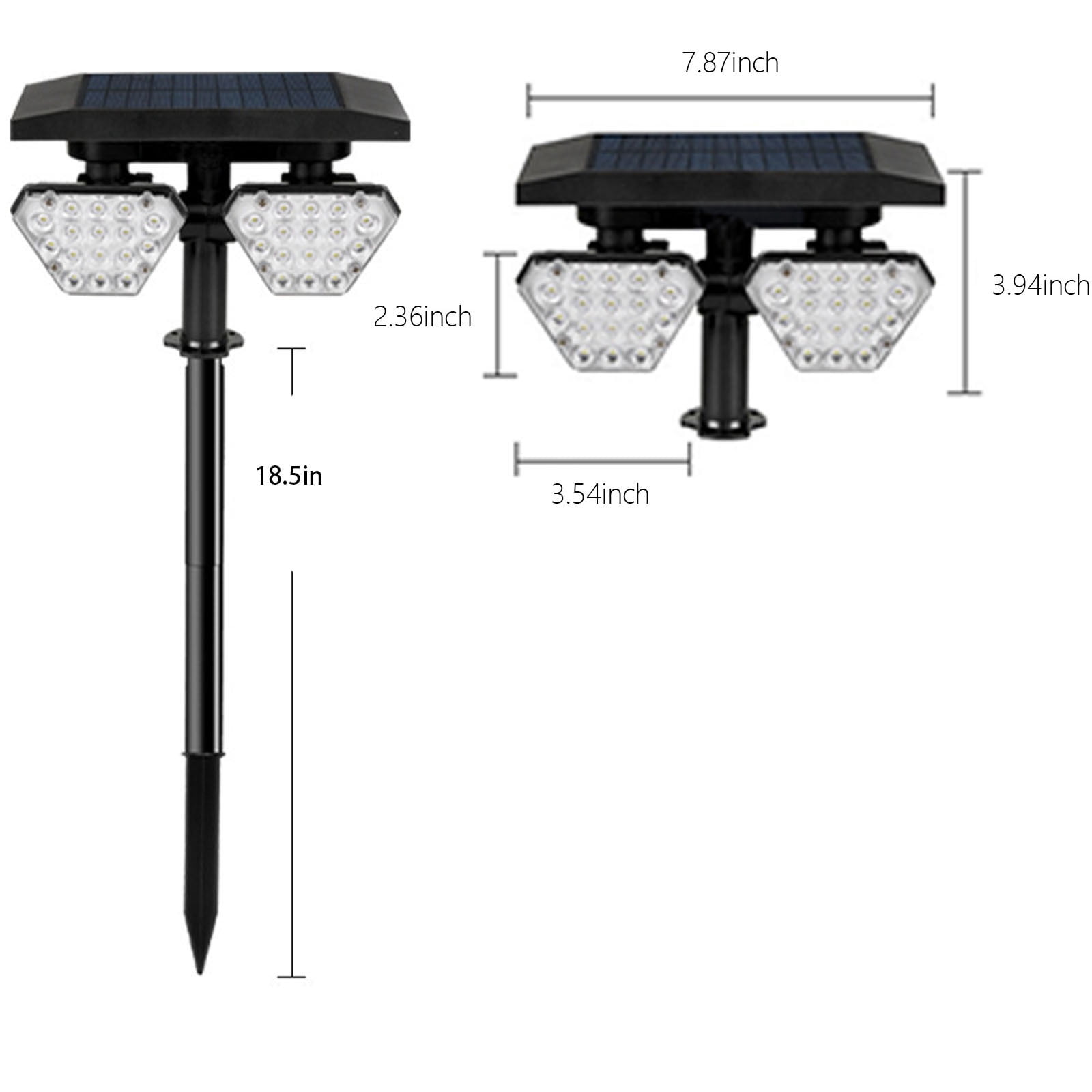Kezqiaxn Solar Lights Outdoor Double Head Solar Wall Light Outdoor Wall ...