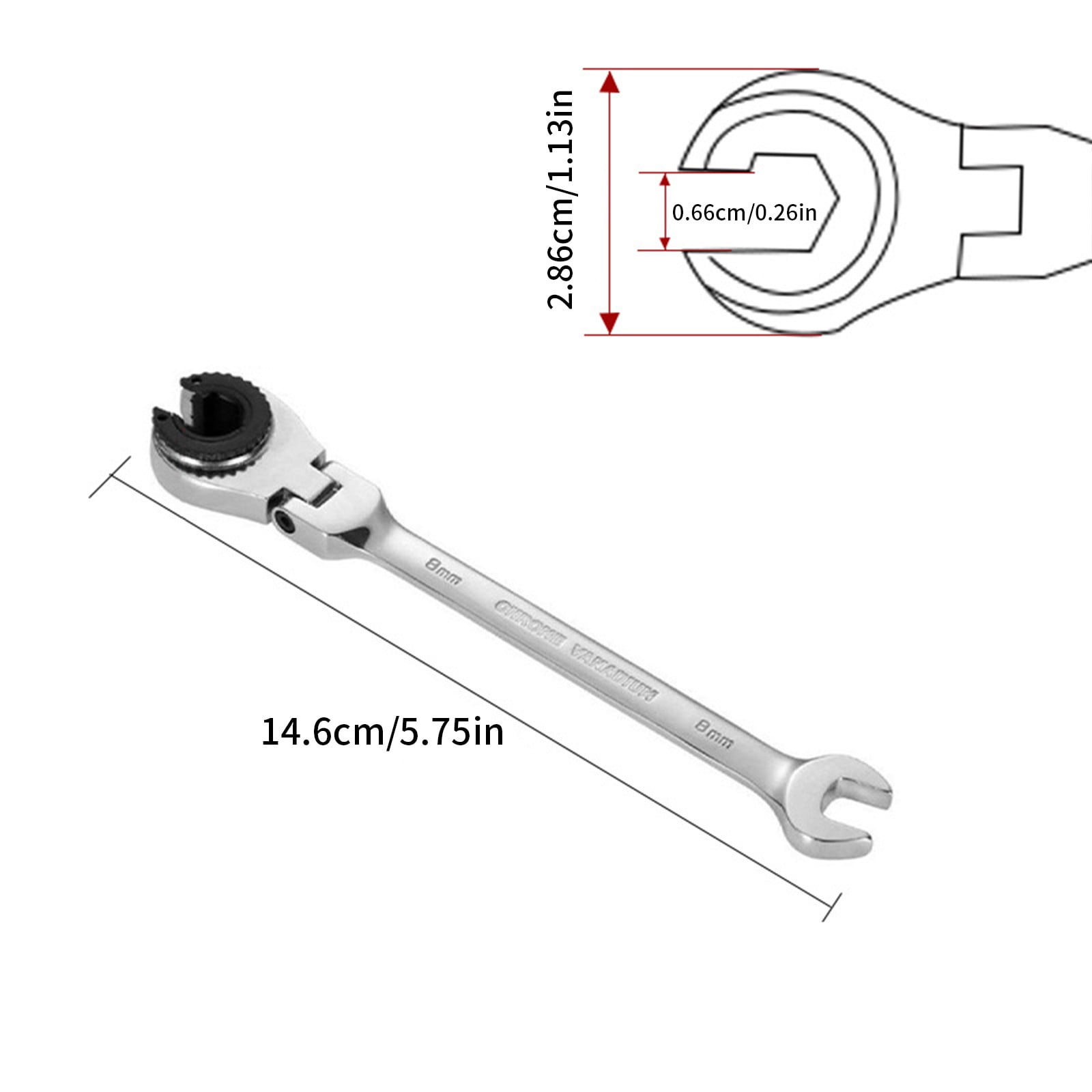 Kezqiaxn Spanner Wrench Clearance Metric Open Head Ratcheting Wrench ...