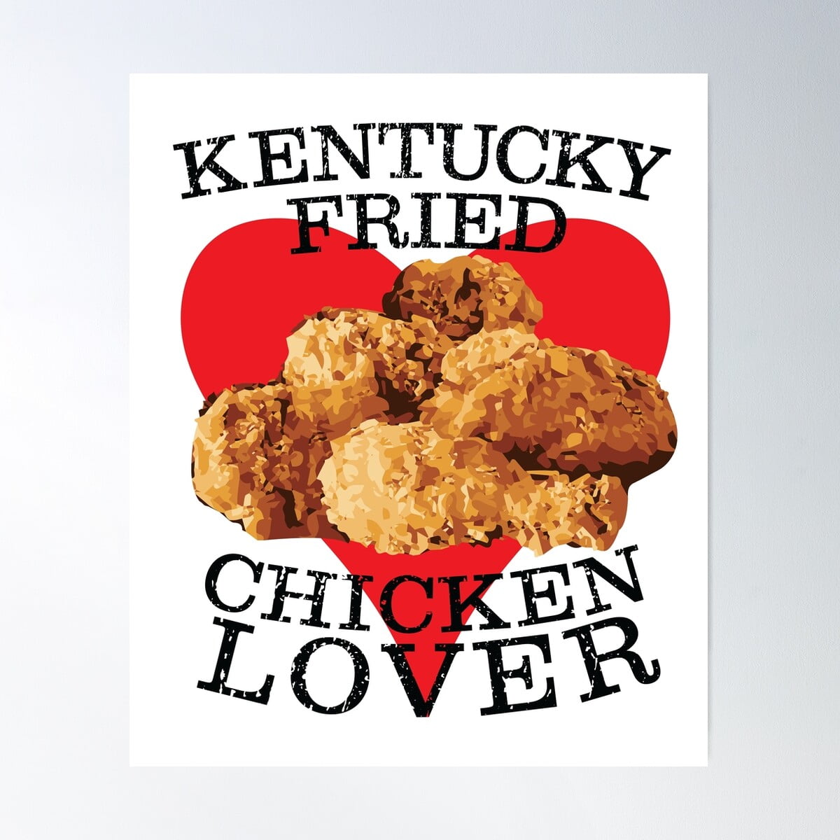 Kfc Lover I Love Fried Chicken Poster Wall Art, Modern Wall Decor For ...